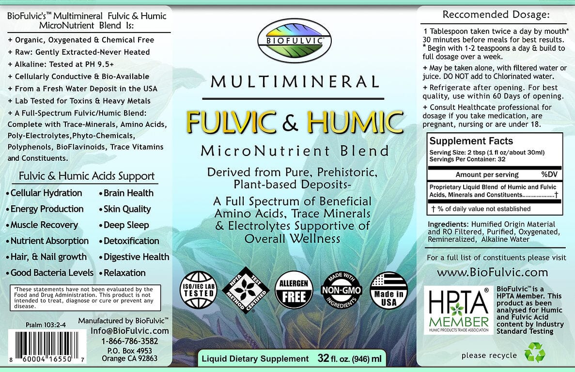 Multimineral Fulvic & Humic Micro Nutrient Blend - 946ml – LivLong